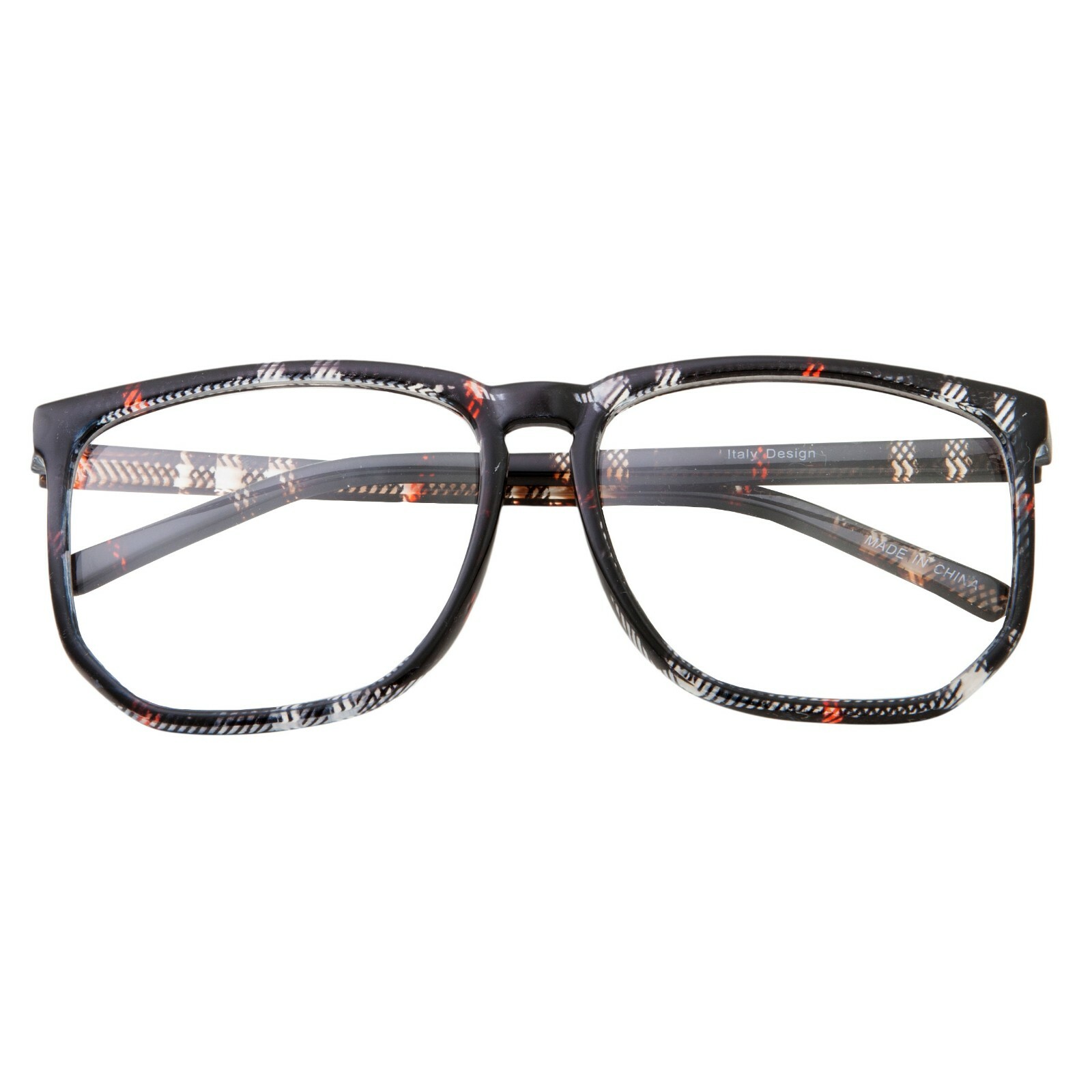 XL OVERSIZED VINTAGE RETRO Style Clear Lens Square Frame Nerd EYE ...