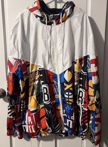 NBA Team Logos Basketball Teams Print Full Zip Hooded Light Jacket Mens ...