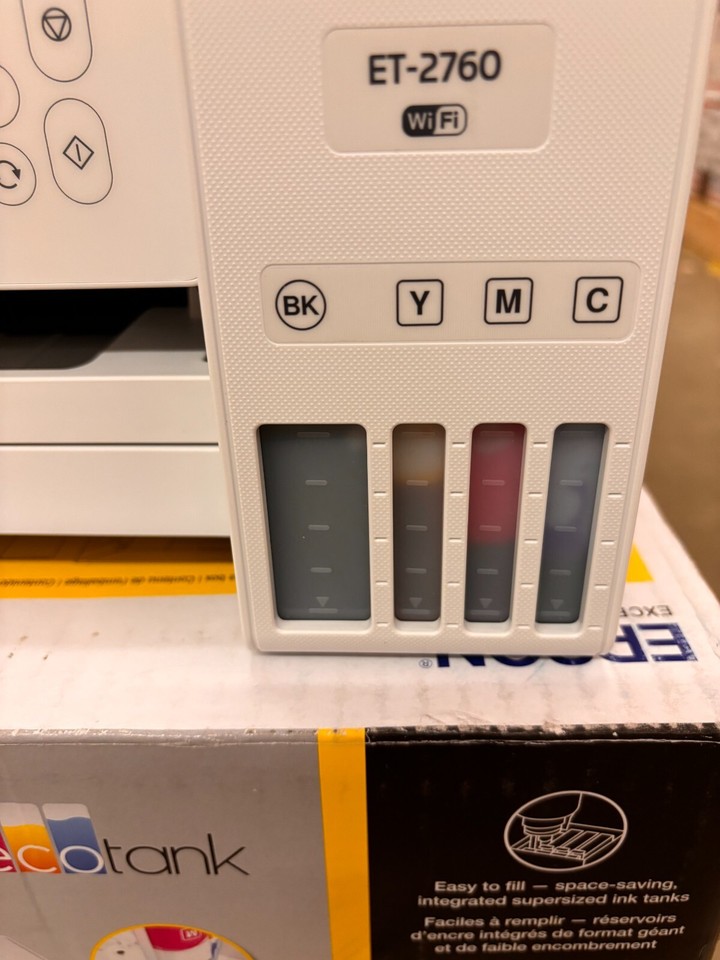 Epson EcoTank ET-2760 Supertank Color Inkjet All-in-One Printer - White ...