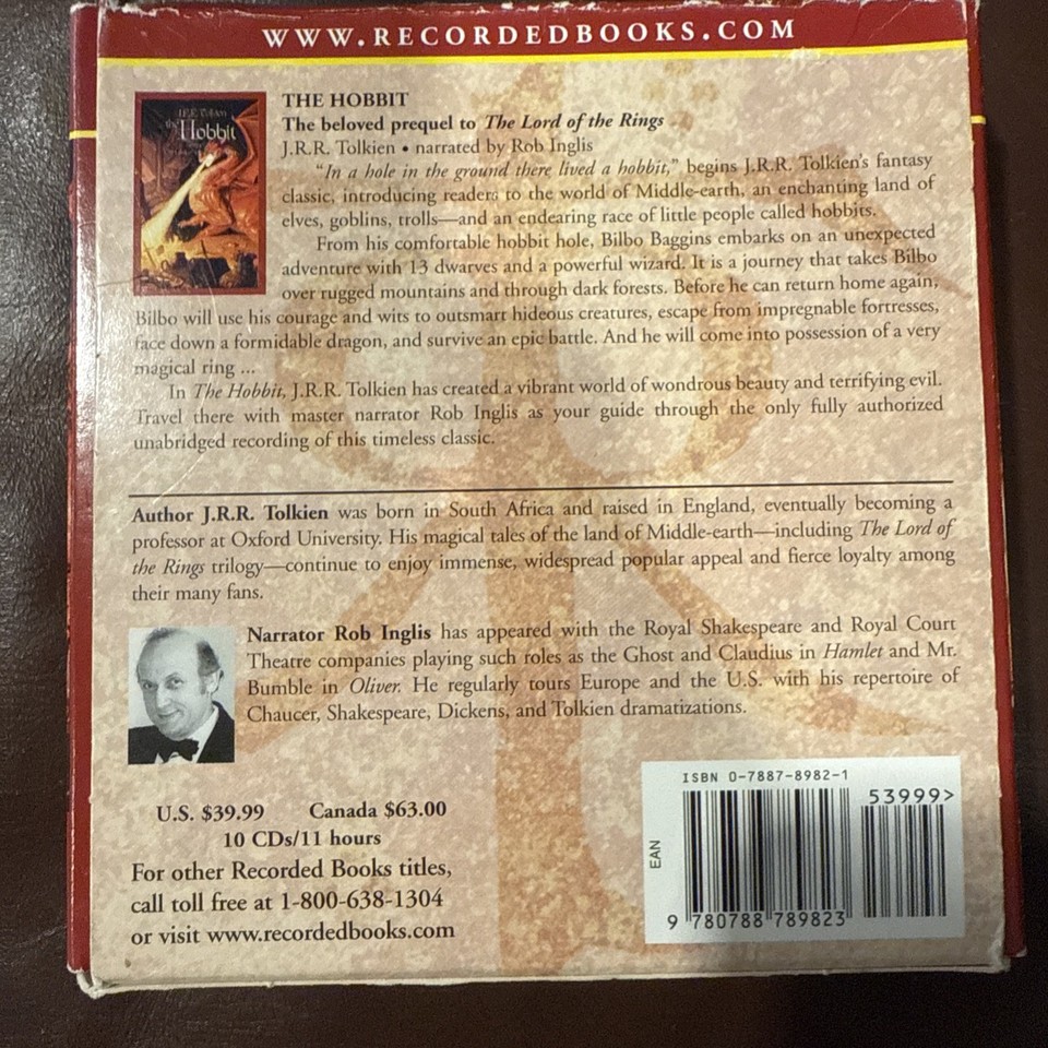 The Hobbit CD Audiobook (1991, Unabridged) 10 Disc Set - JRR Tolkien ...