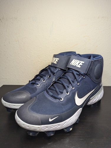 Nike Alpha Huarache 3 High Navy White MCS Baseball Cleats Men Size 11 ...