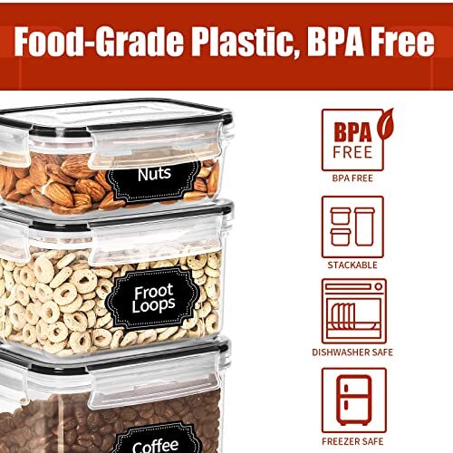 30 Airtight Food Storage Container Canisters Kitchen Organization ...