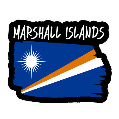 2 x Marshall Islands Country FLAG TEXT Sticker Stickers window car 4x4 ...