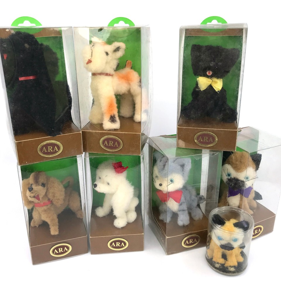 Ara Austria White Poodle Wool Chenille Stem Toy 4in Doll Pet 1970s Box ...