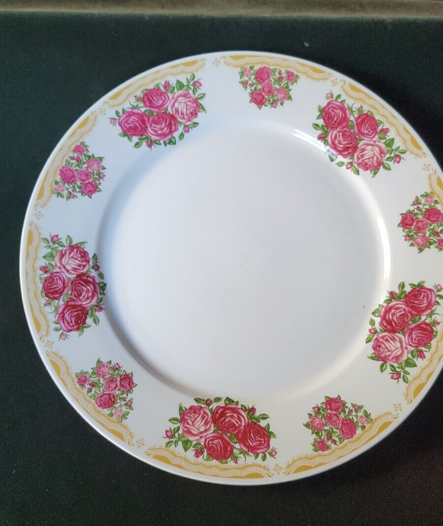Platter 12” Round Farberware Sydney Roses Chop or Charger China Red ...