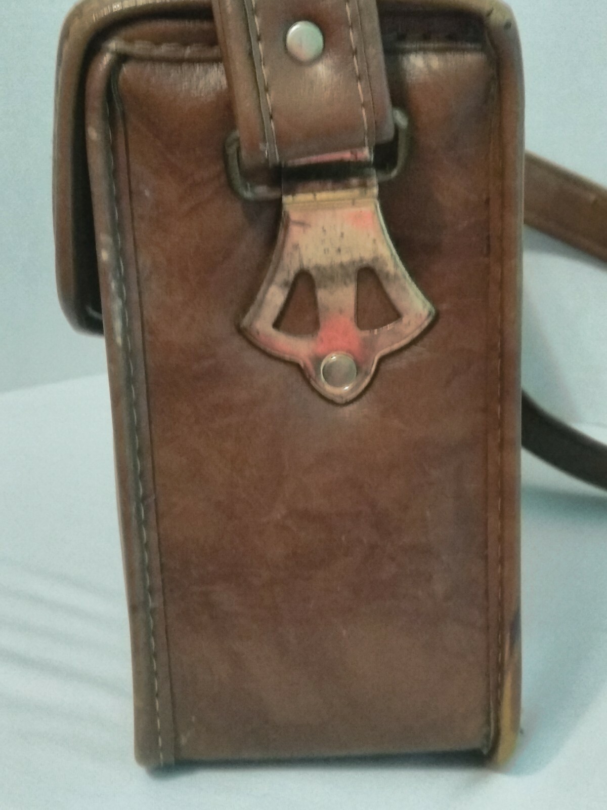 Vintage Camera Case Brown Leather Hard Camera Case 3 Sections | eBay