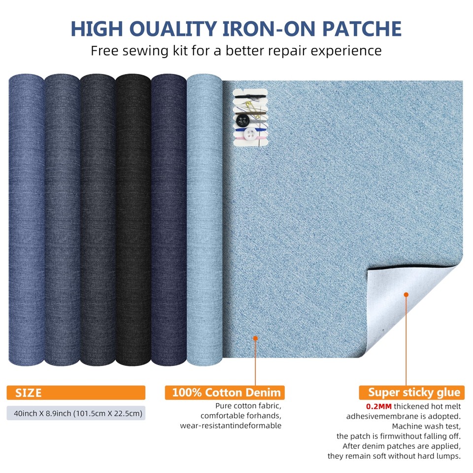 Extra Large Iron-on Patches for Jeans, Use Denim Iron-On Patches Inside ...