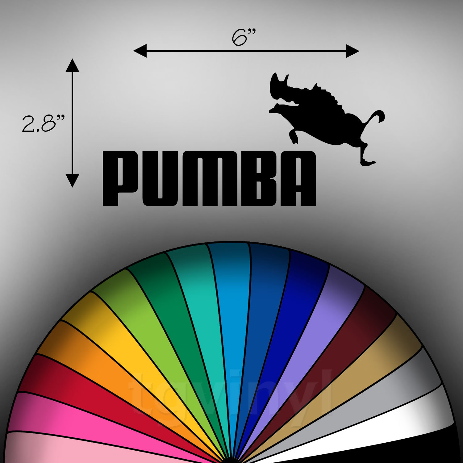 6" PUMBA Vinyl Decal Sticker Car Window Laptop Puma Lion King Simba ...