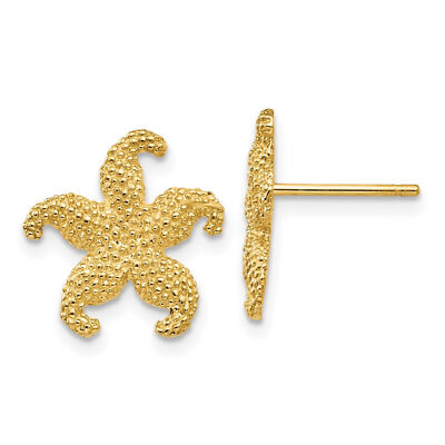 14k Yellow Gold Starfish Post Earrings TC586 | eBay