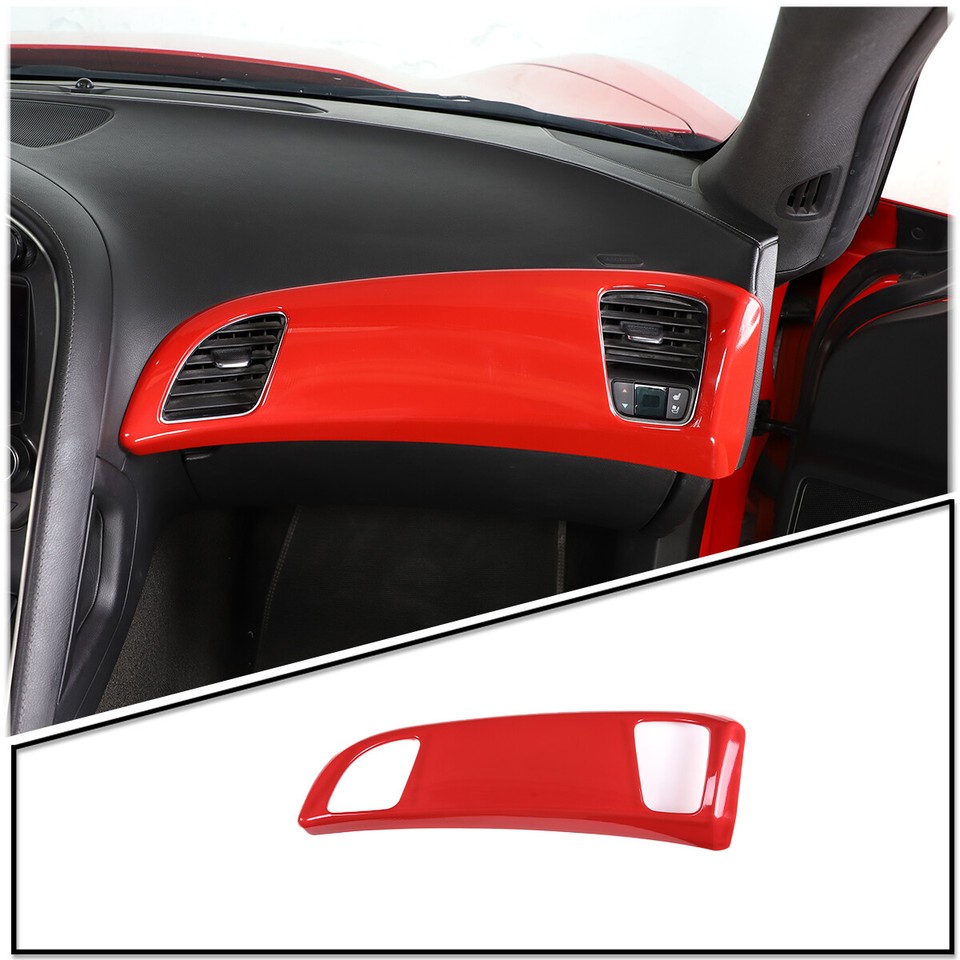 26PCS Red Full Interior Central Control Cover Kit Trim For Corvette C7 ...