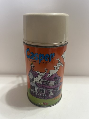 VTG Casper The Friendly Ghost Lunchbox Thermos Metal, Cup & Stopper ...