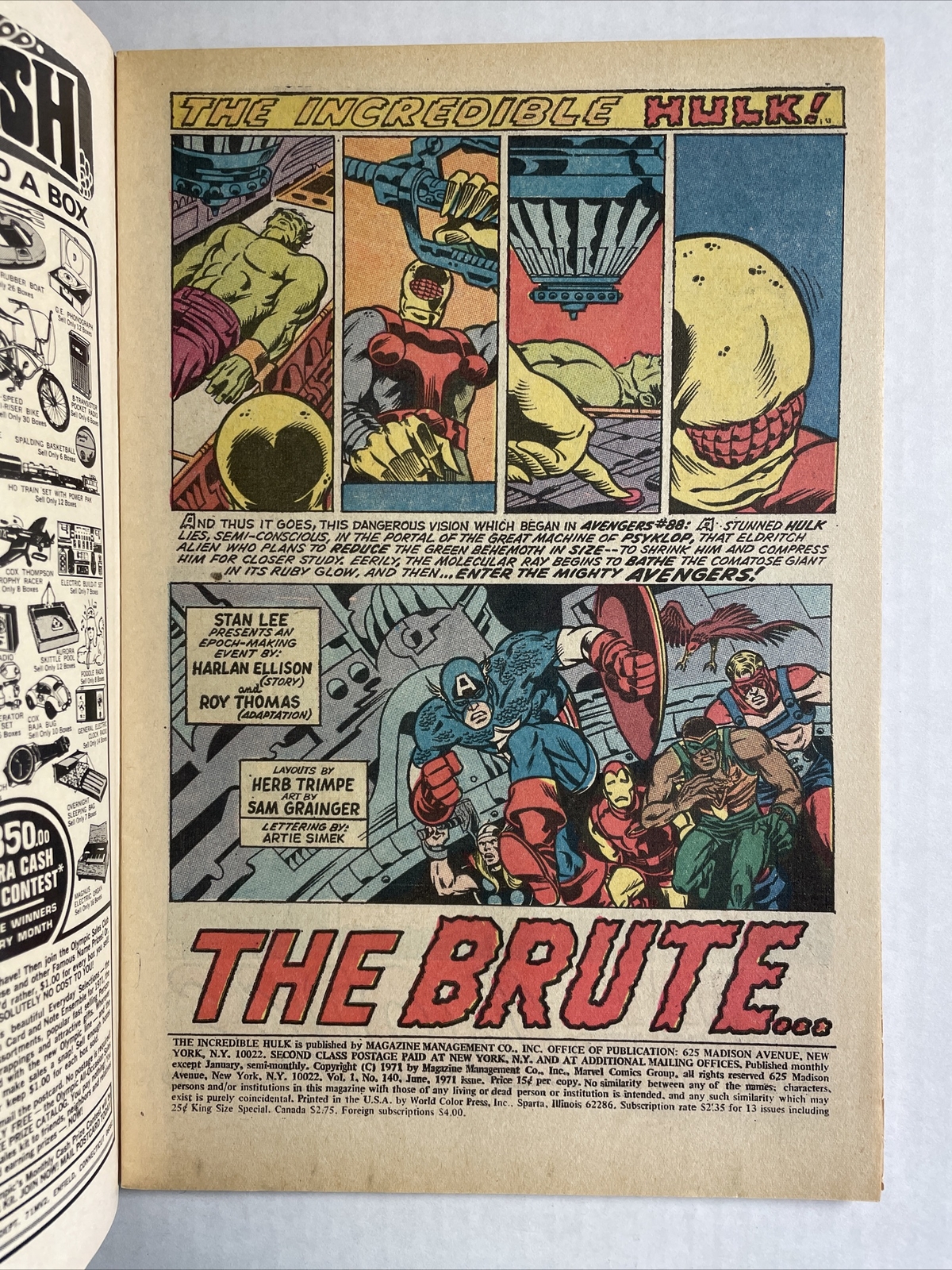 Hulk 140 VF 1971 Marvel Comics Harlan Ellison | eBay