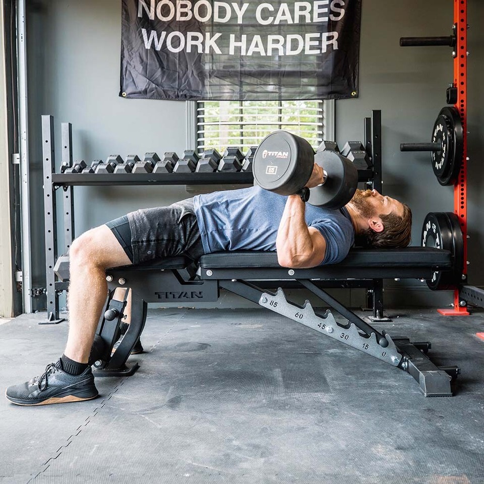 Titan Fitness Elite Series Adjustable FID Bench, 500 LB Incline, 1,000 ...