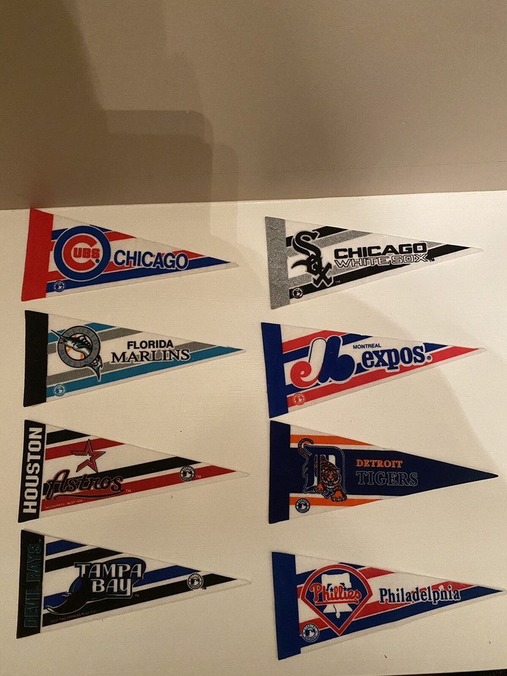 MLB Mini Pennants Vintage Late 80s-90s All Teams incl~Expos and Indians ...