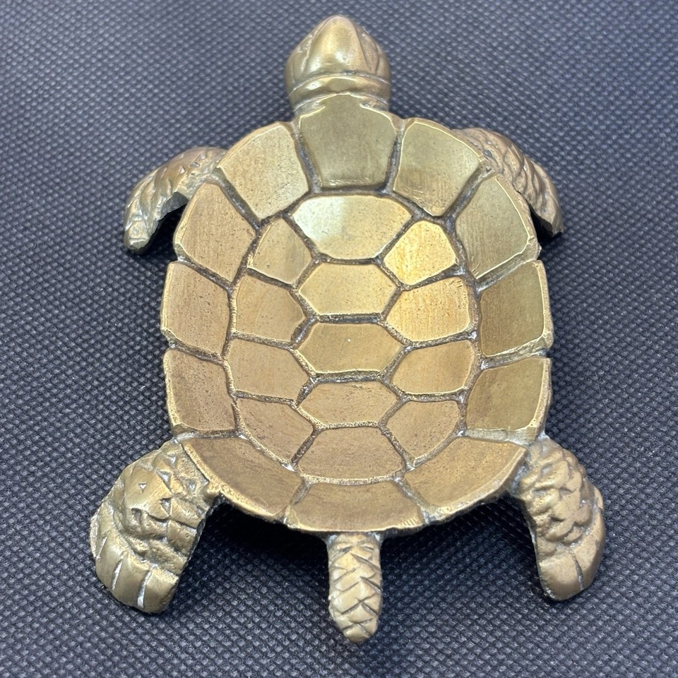 Vintage Brass Turtle/Tortoise Trinket Dish Soap Dish Ashtray Coins Keys ...