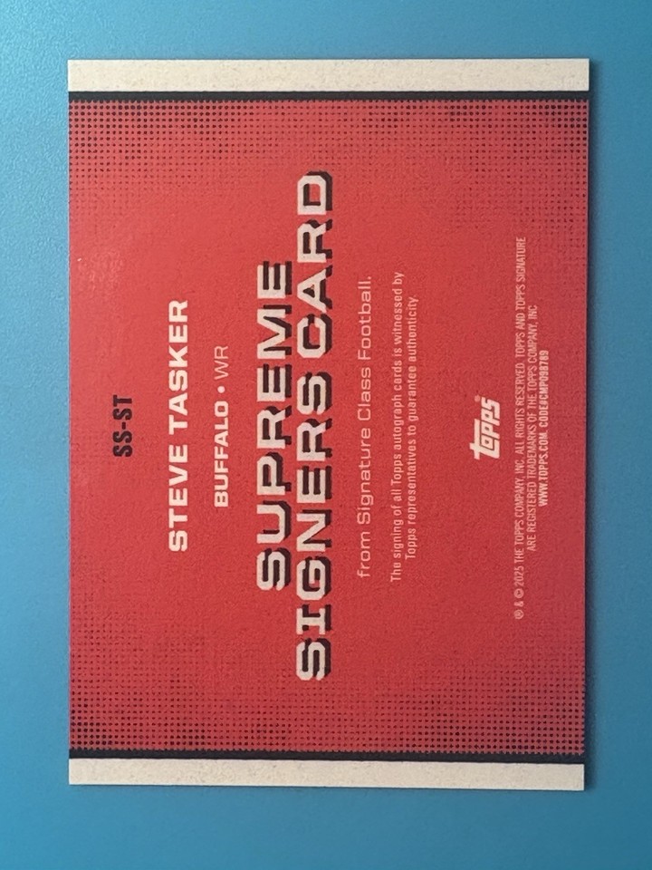 2024 Topps Signature Class Steve Tasker AUTO Supreme Signers #SS-ST ...