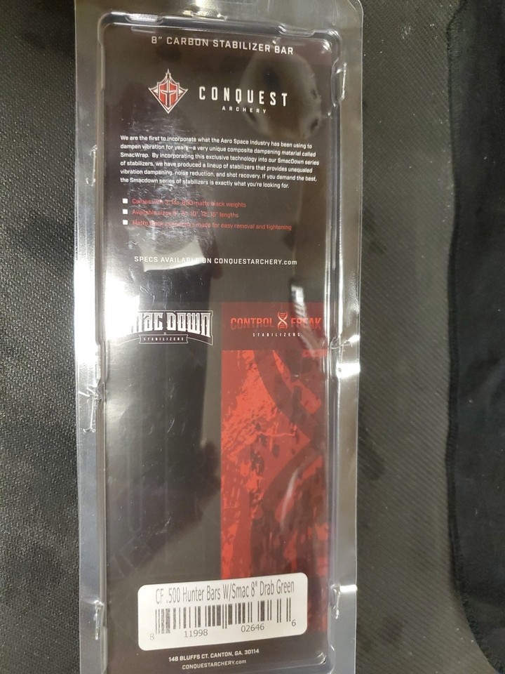 Conquest Archery Control Freak .500 8" Stabilizer Hunting Bar w/SMAC ...