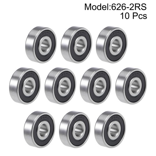 626-2RS Deep Groove Ball Bearings 6x19x6mm Double Sealed Chrome Steel ...