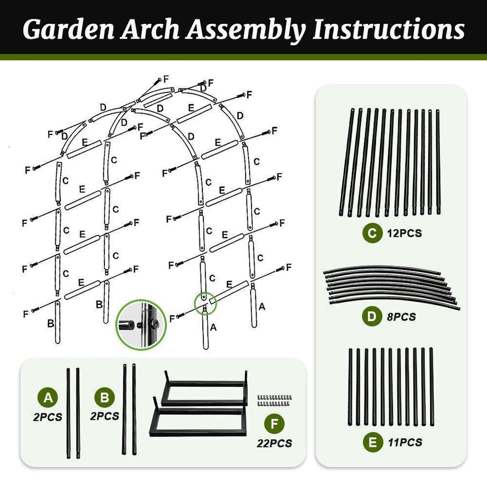 Wedding Arch Metal Garden Arch Garden Arbor Trellis For Climbing Plants ...