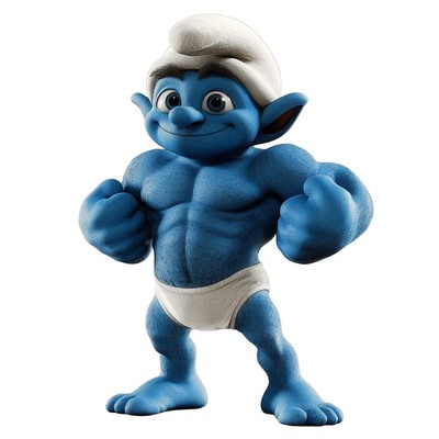 Muscular Cartoon Smurf Vinyl Car Decal Sticker – Waterproof & UV ...