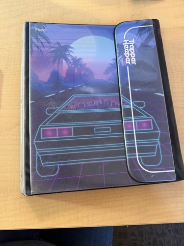 MEAD Trapper Keeper Neon Delorean Retro Binder Vintage School 80s Car ...