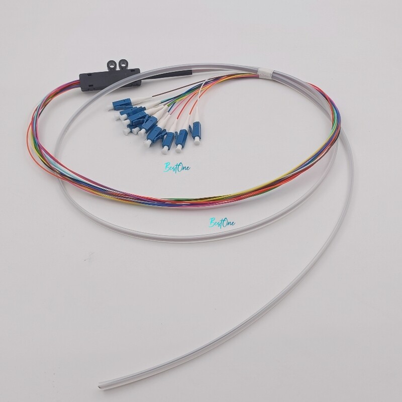 12 Fiber LC UPC SingleMode Ribbon Fiber Optic Pigtail SM 9/125 Optical ...