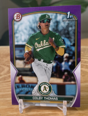 COLBY THOMAS 2023 Bowman Baseball 1st Prospect Purple /250 OAKLAND ...