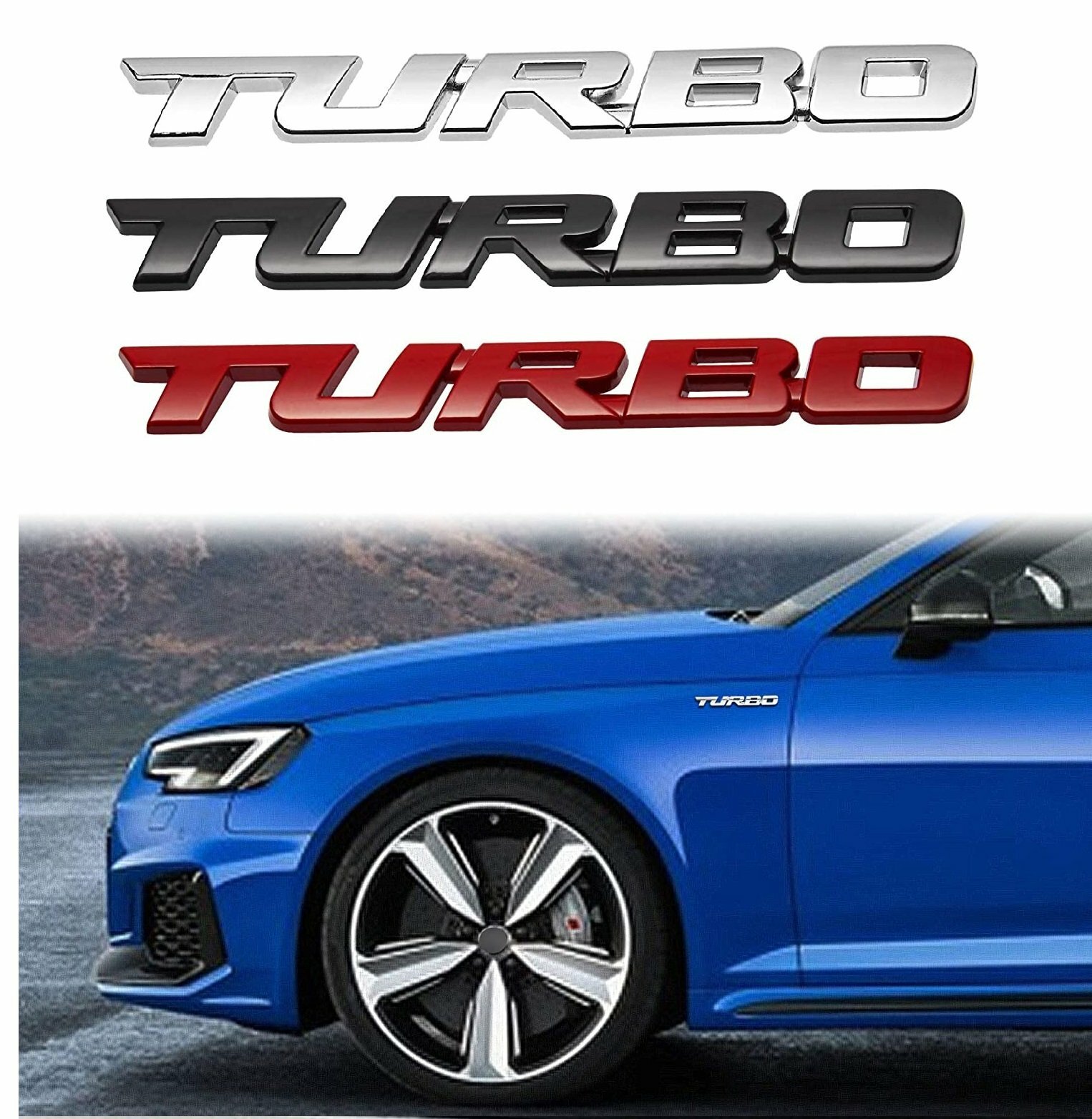 Turbo Badge Emblem Universal Metal Car Auto Fender Trunk Tailgate Decal ...