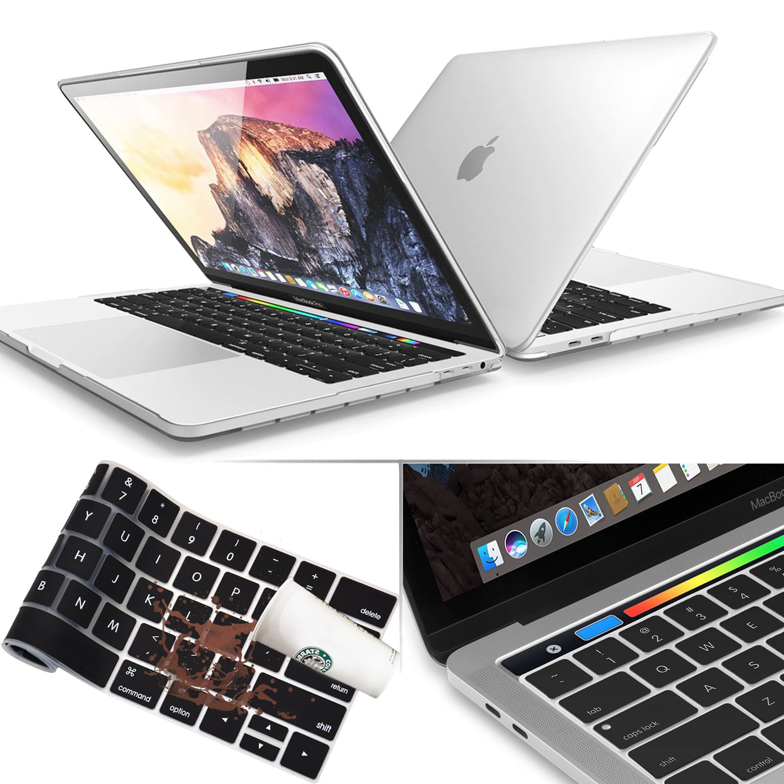 Glossy Crystal Clear Case for MacBook Pro 13/15 Air Keyboard Cover ...