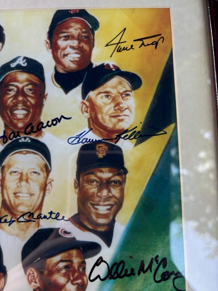 500 Home Run Club Signed with COA Mickey Mantel , Hank, Aaron, Ernie ...