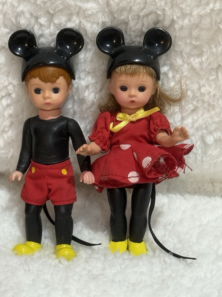 Disney 2004 Mickey Minnie Madame Alexander white black Boy Girl doll ...