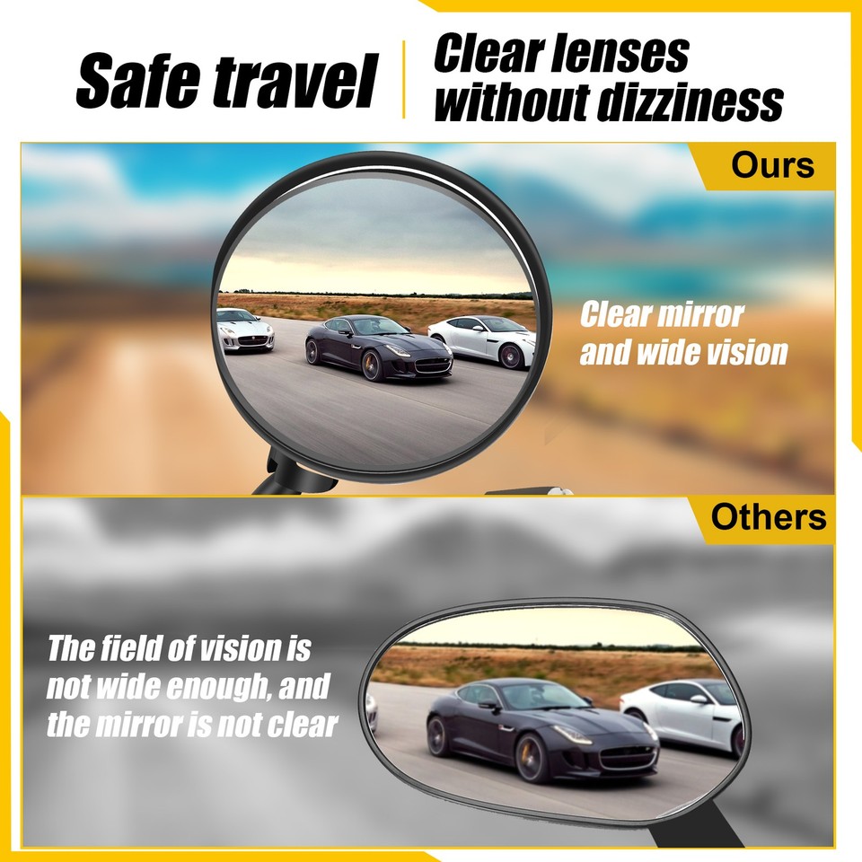 1 Set of 2 Car Blind Spot Mirrors Car Side Convex Wide Angle Round ...