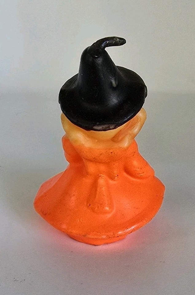 Vintage Gurley Halloween Witch Candle Orange Unburned 3" with Broom | eBay