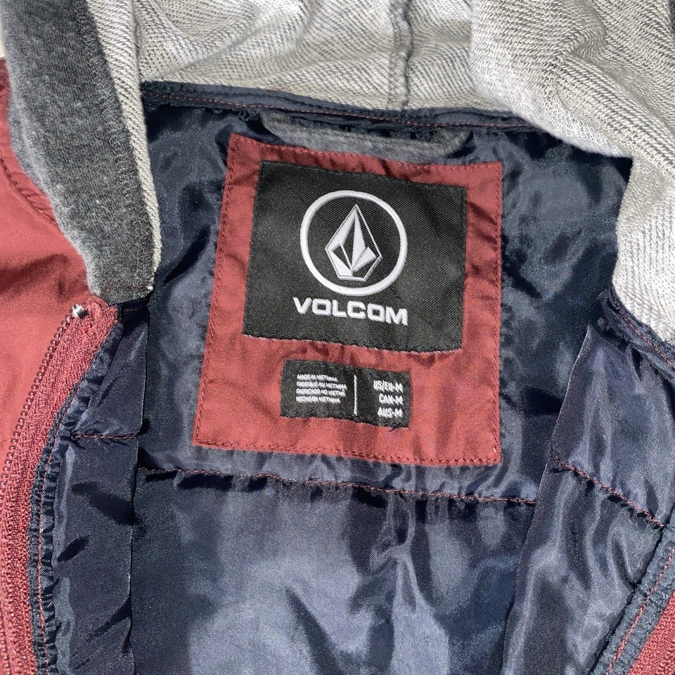 Volcom September Jacket Maroon Charcoal Hoodie Jacket Combo Men's ...
