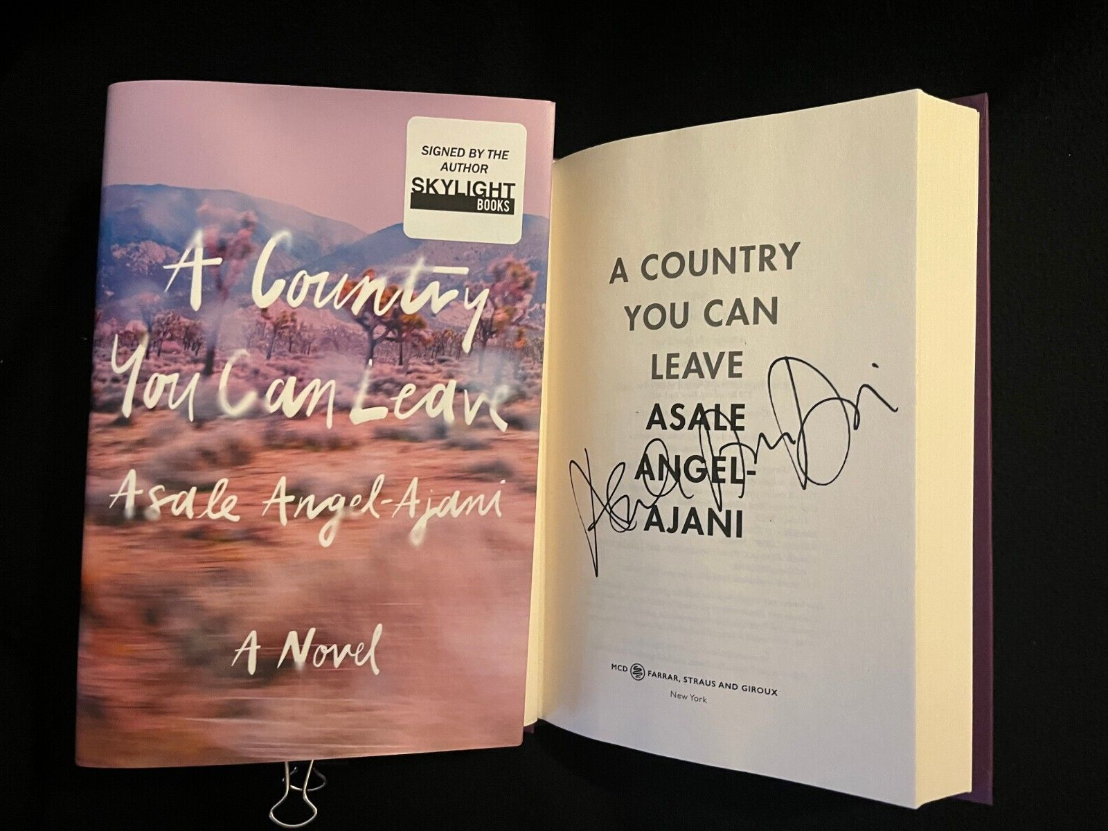 Asale Angel-Ajani signed A Country You Can Leave 1st printing hardcover ...