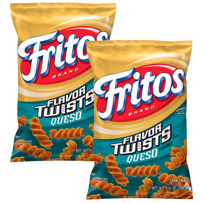 Fritos Corn Chips TWISTS QUESO 9.25 Oz Frito-Lay Snacks (2 Bags) | eBay UK
