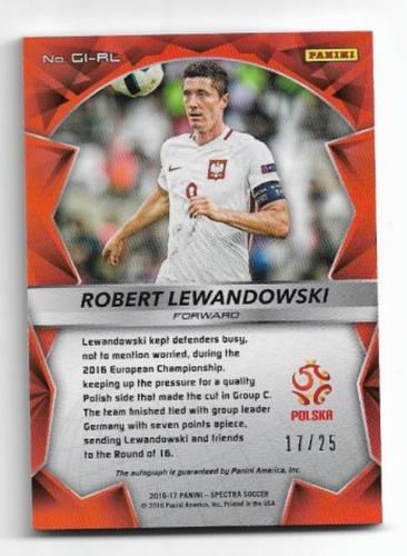 2016-17 Panini Spectra Soccer Autograph Auto Card : Robert Lewandowski ...