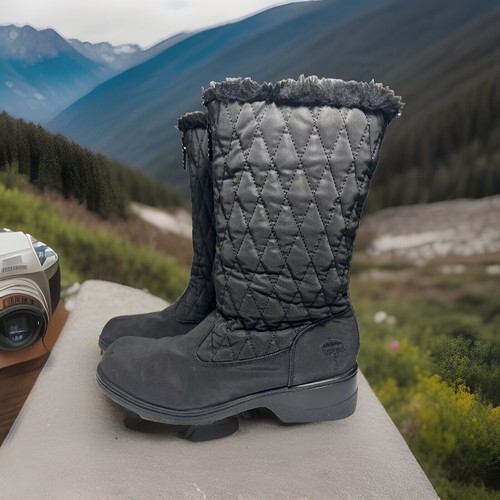 Totes Waterproof Judith Sport Quilted Fur Lined Snow Boots in Black! Sz ...