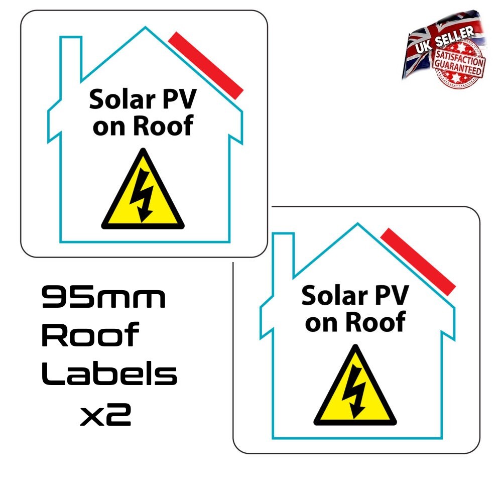 Solar PV Stickers Labels for Photovoltaic Installations Waterproof *UK ...