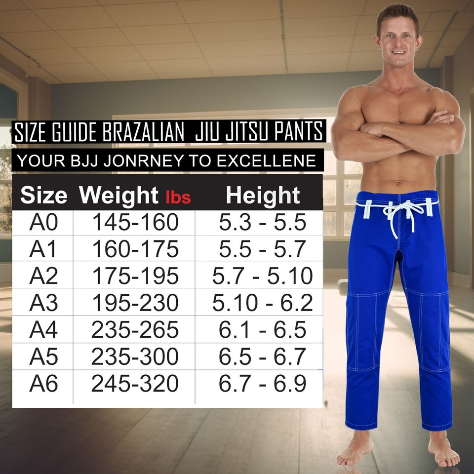 New BJJ Gi Pants Brazilian Jiu Jitsu Gi Pants Martial Arts MMA ...