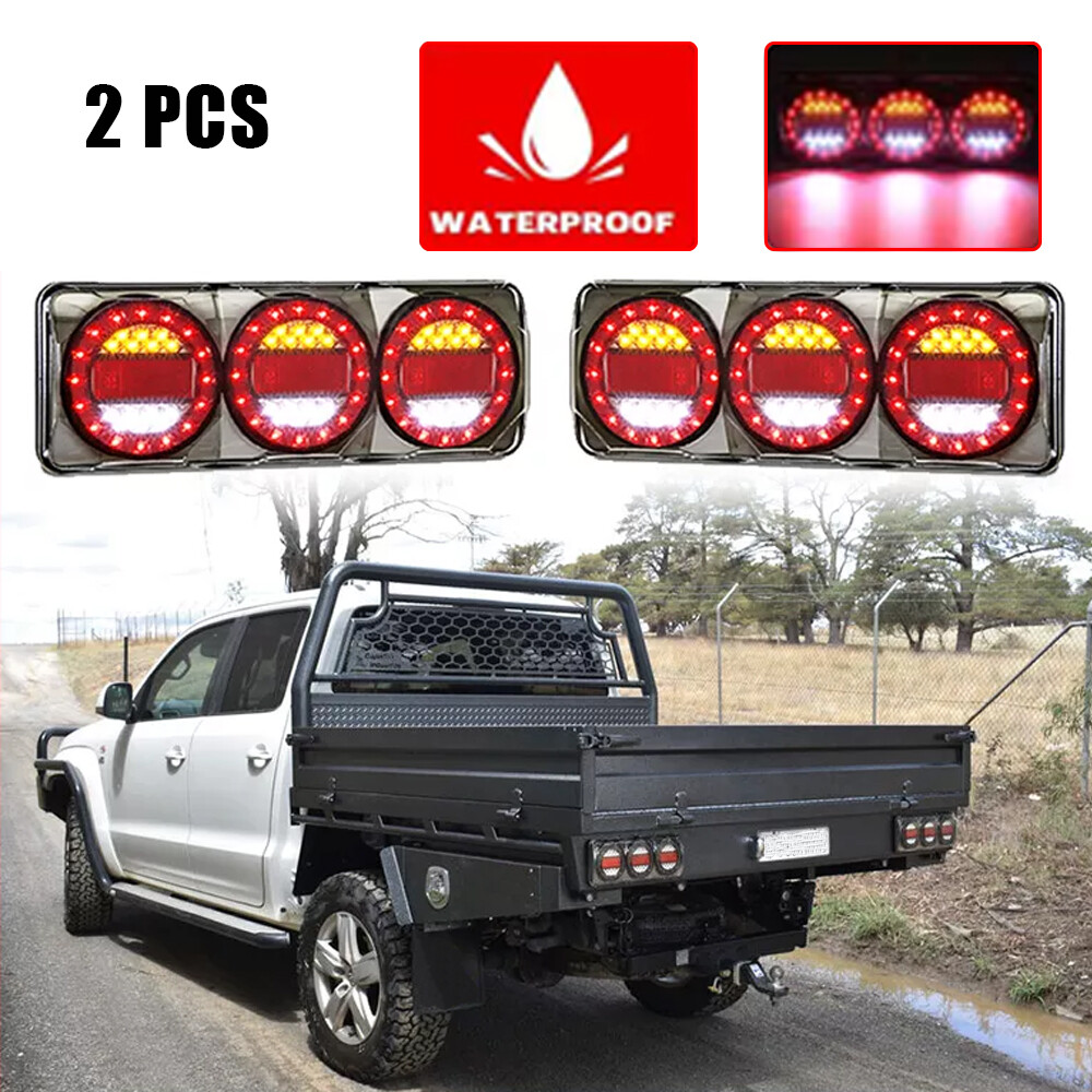12V LED TAIL LIGHTS STOP TAIL INDICATOR REVERSE TRAILER TRUCK CANOPY ...