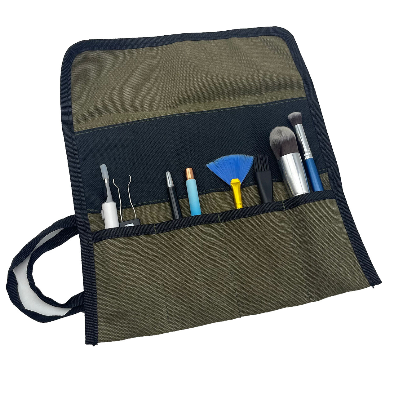 Portable Roll up Tool Bag Multiple Pockets Multi-Purpose Small Canvas ...