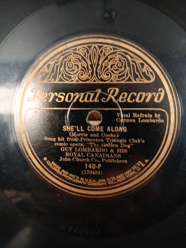1920s Pre War Jazz Guy Lombardo Rare Personal Record 1929 E- 78 RPM | eBay
