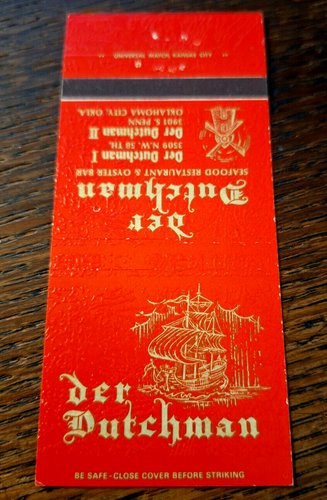 Vintage Matchbook: Der Dutchman Seafood, Oklahoma City, OK | eBay