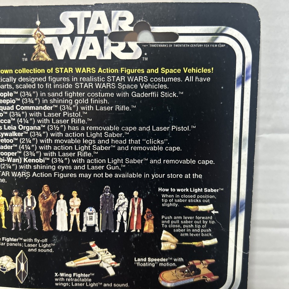 Vintage Star Wars First 12 Death Star Commander 12A Cardback In ...