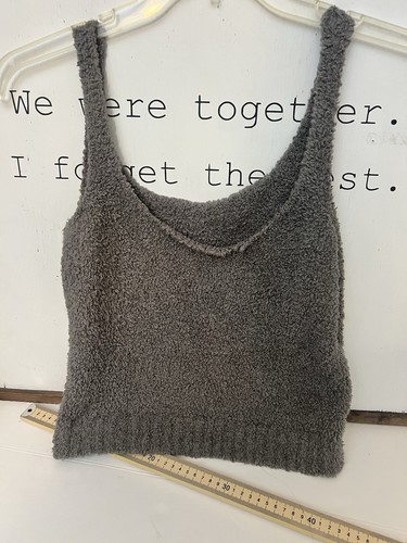 SKIMS Cozy Collection Stretch Knit Fuzzy Tank Top Gray Size L XL. V | eBay