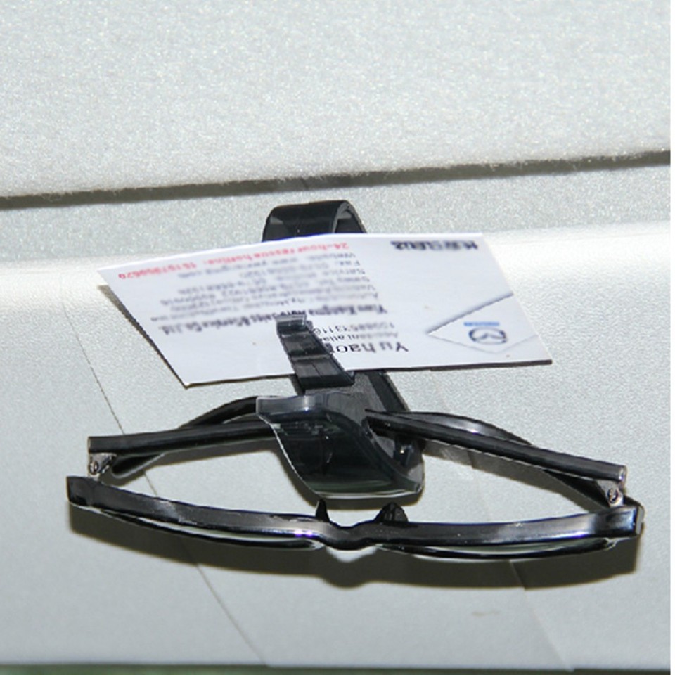 2 PCS Car Auto Sun Visor Clip Holder Sunglasses Holder Clip Bill Note ...