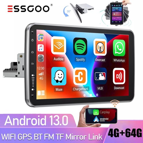 Rotatable Touch Screen Android 13 10.1" Car Stereo IPS Radio GPS WIFI ...
