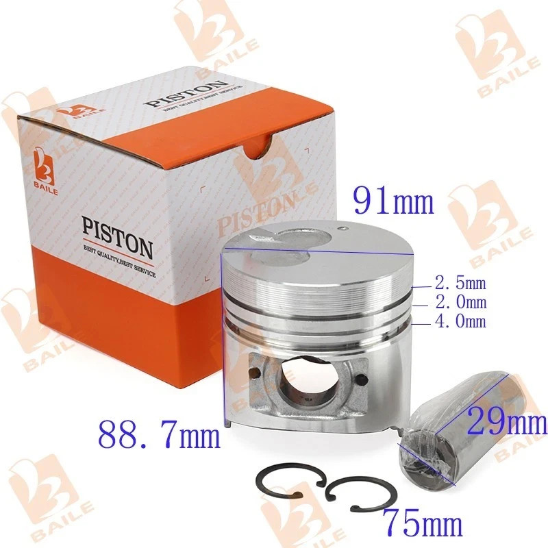 8V 4D56 Piston+Piston Rings With Full Gasket Kit For Mitsubishi 4D56 ...