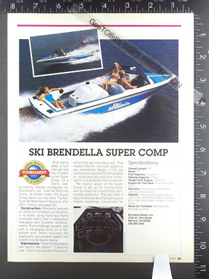 1991 2) page FEATURE on Brendella Super Comp 20 ski speed sport boat | eBay